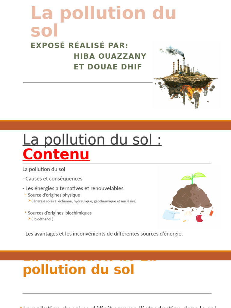 La Pollution Du Sol | PDF | la pollution | Énergie renouvelable