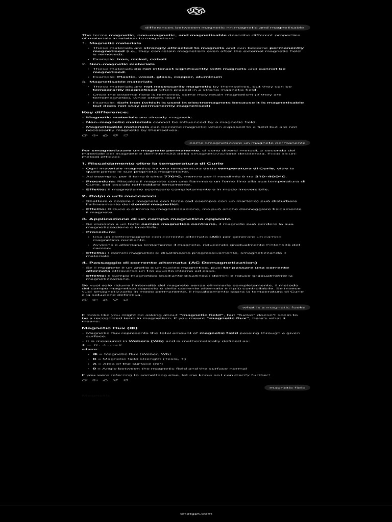 Magnetic Vs Non-Magnetic Materials | PDF