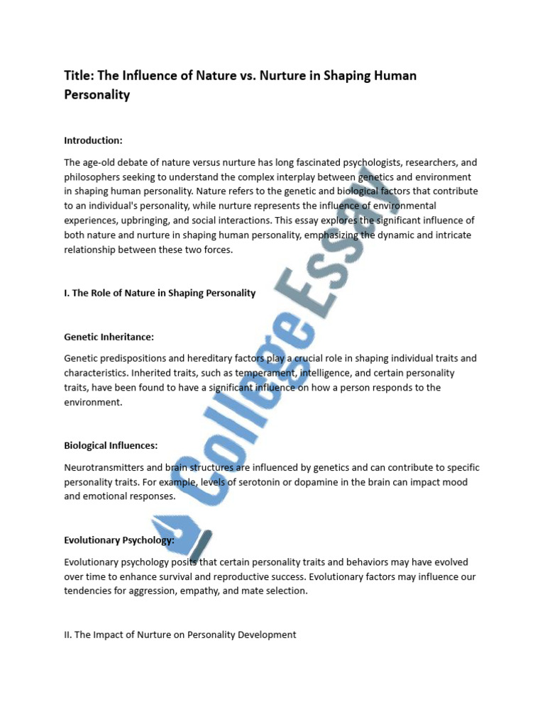 the-influence-of-nature-vs-nurture-in-shaping-human-personality | PDF ...