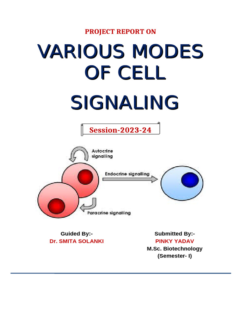 Various Modes of Cell Signaling | PDF | Cell Signaling | Biotechnology