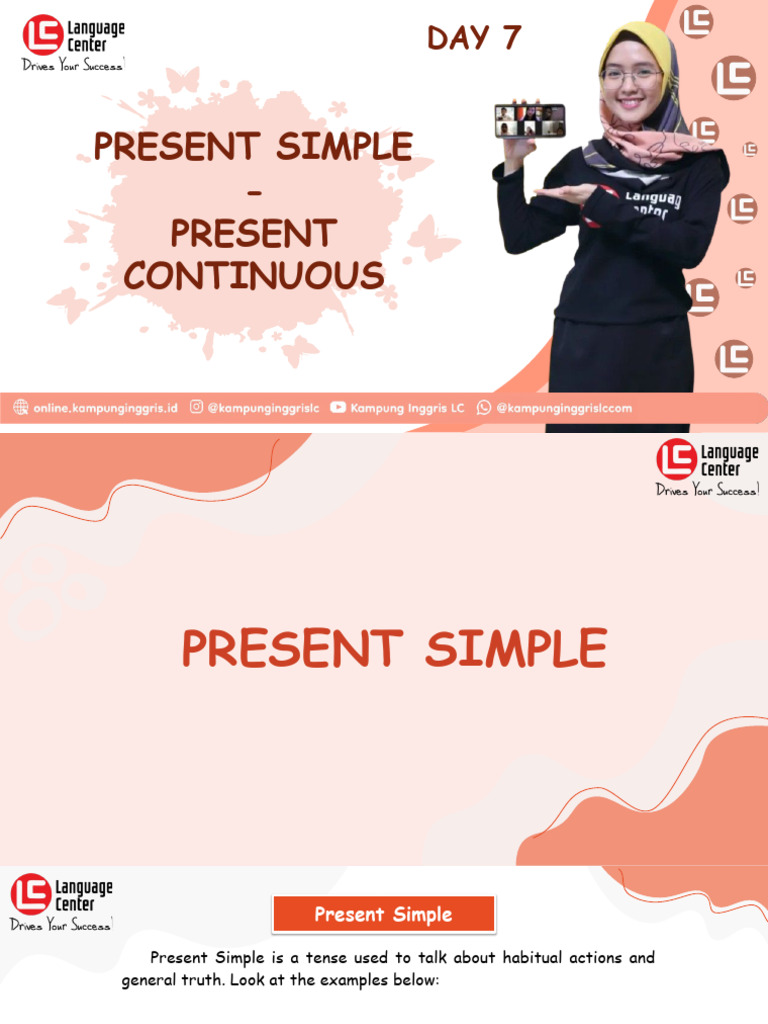 DAY 7. Present Simple - Present Continuous.pptx | PDF | Linguistic Morphology | Syntax
