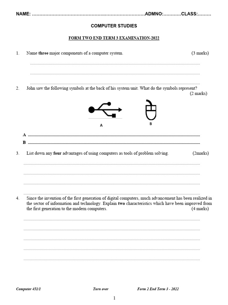 computer_studies_f2_qs_model10112022002 | PDF | Computer Data Storage | Graphical User Interfaces