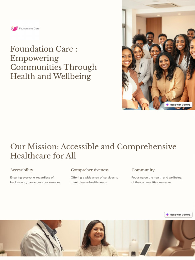 Foundation Care Empowering Communities Through Health and Wellbeing | PDF