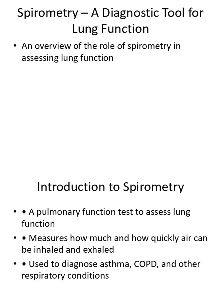 Spirometry Presentation | PDF