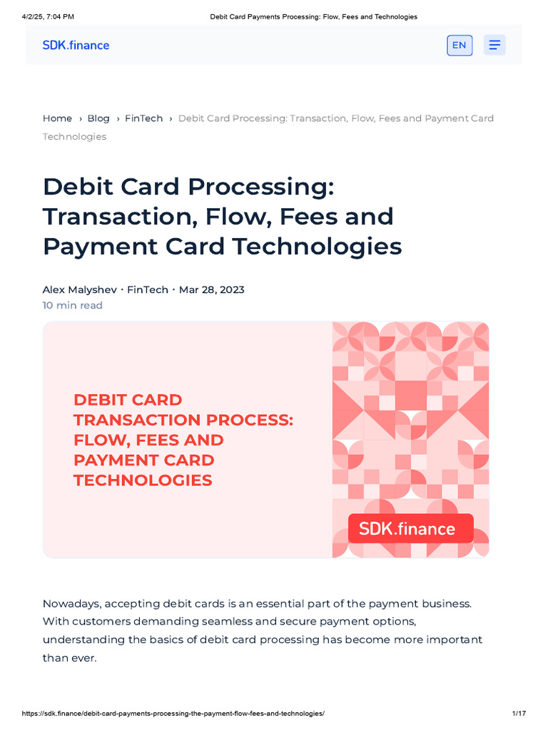 Debit Card Payments Processing_ Flow, Fees and Technologies | PDF ...