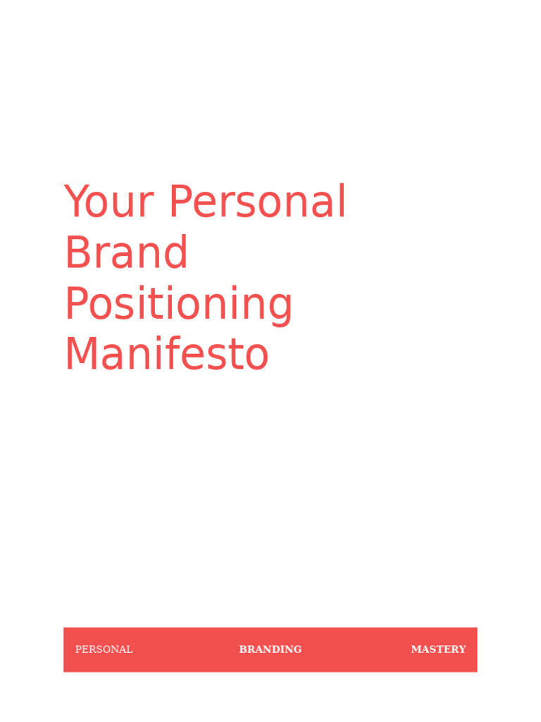 Personal Brand Positioning Guide | PDF