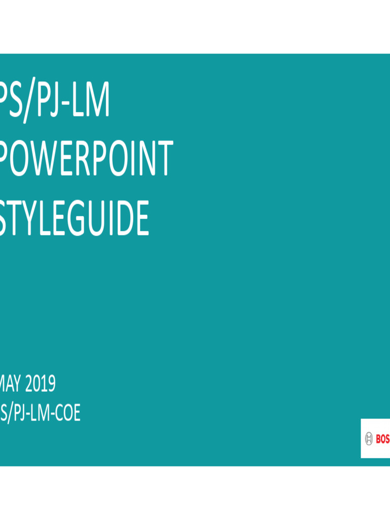 Bosch PowerPoint Style Guide 2019 | PDF | Graphic Design