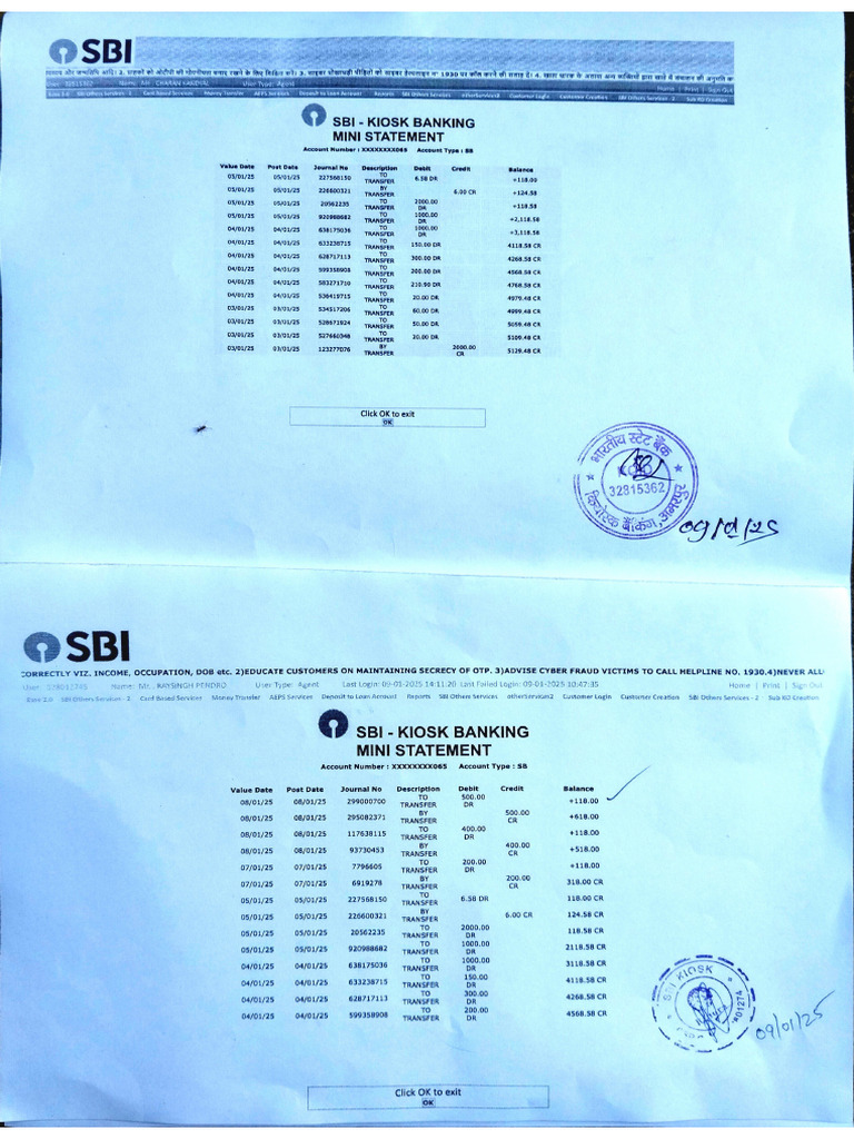 Bank Statement 9-01-2025 | PDF