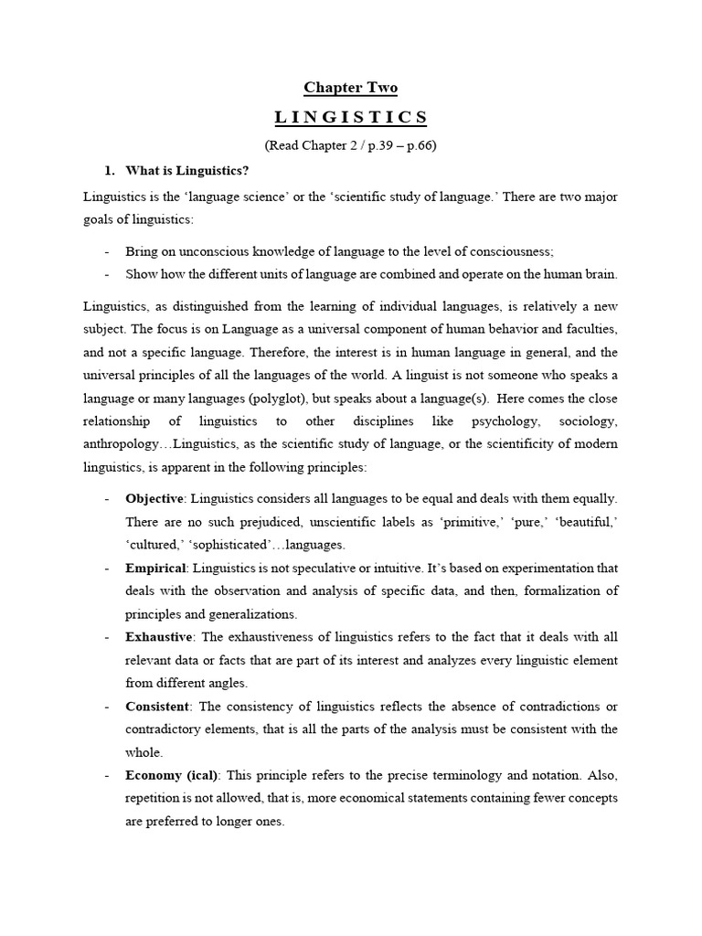 INTR TO GEN LING Chapter 2 | PDF | Linguistics | Cognition