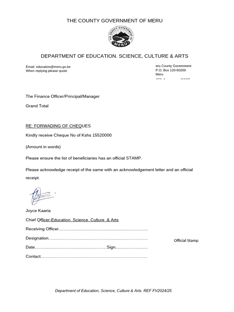 Forwarding Letter 2025 | PDF