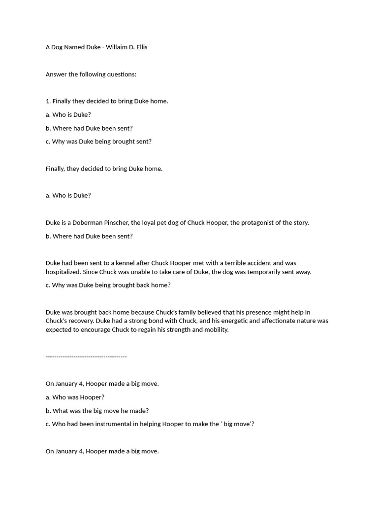A Dog Named Duke - Workbook | PDF | Psychology | Behavioural Sciences