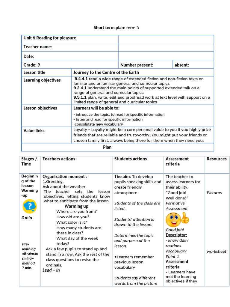 Journey To The Centre of The Earth 4 | PDF | Curriculum | Vocabulary