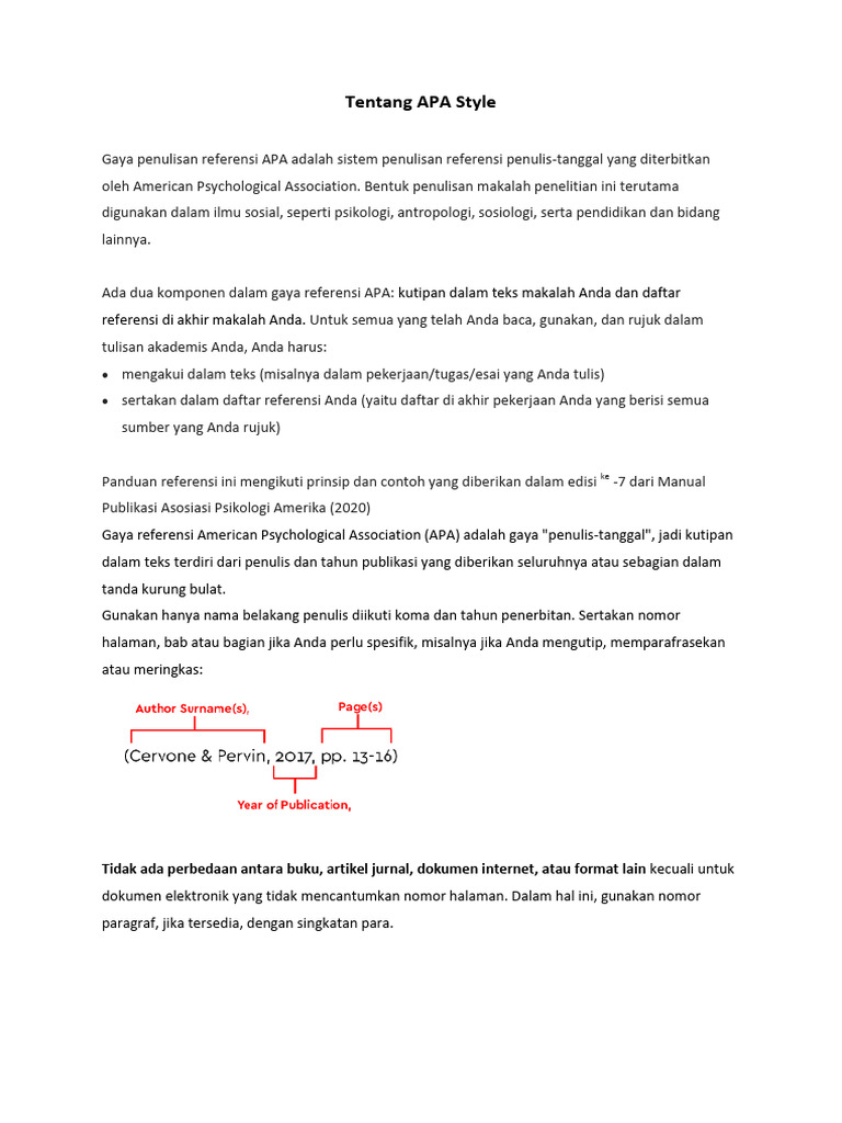 Panduan Gaya Referensi APA 7 | PDF