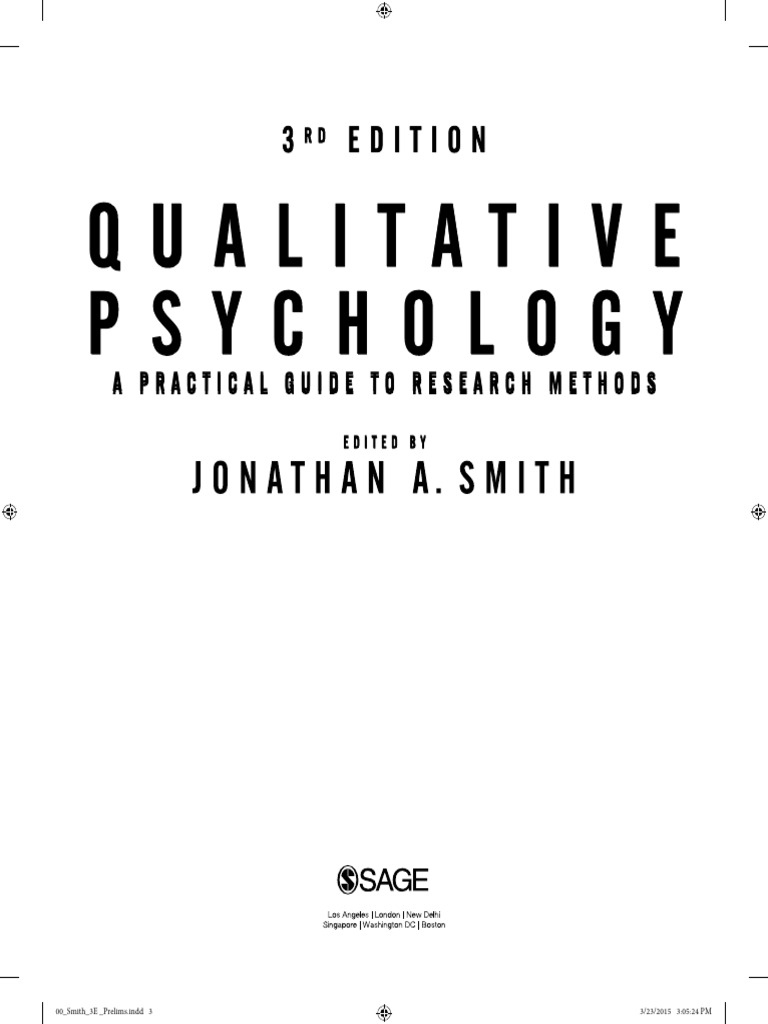 Qualitative 2015 Smith | PDF | Qualitative Research | Epistemology