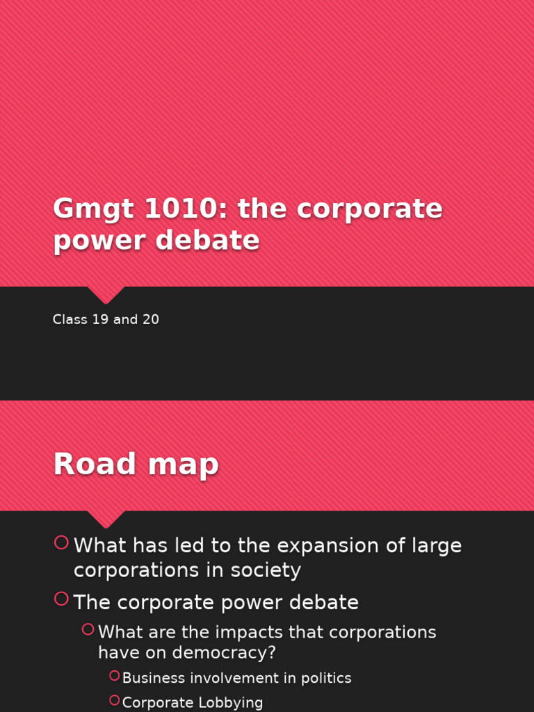 Corporate Power and Democracy Debate | PDF | Political Action Committee ...