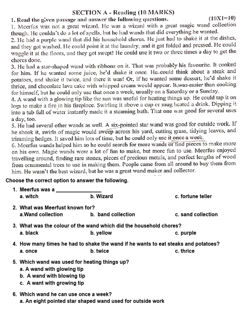 Unseen Passage | PDF