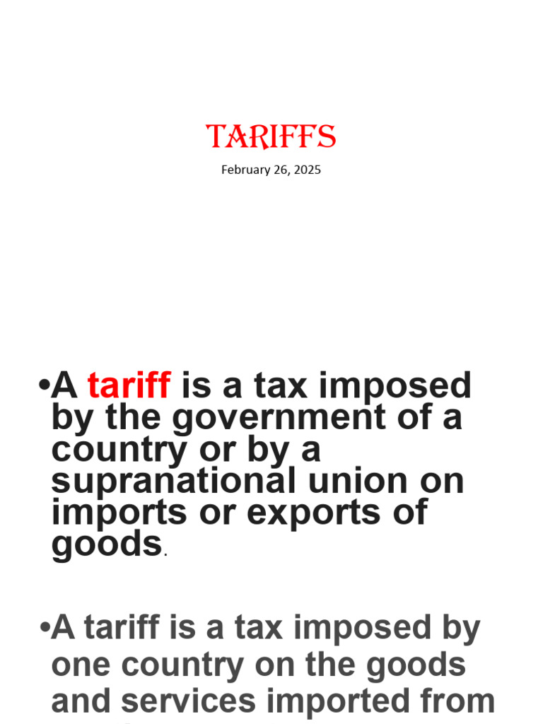 Tariffs | PDF