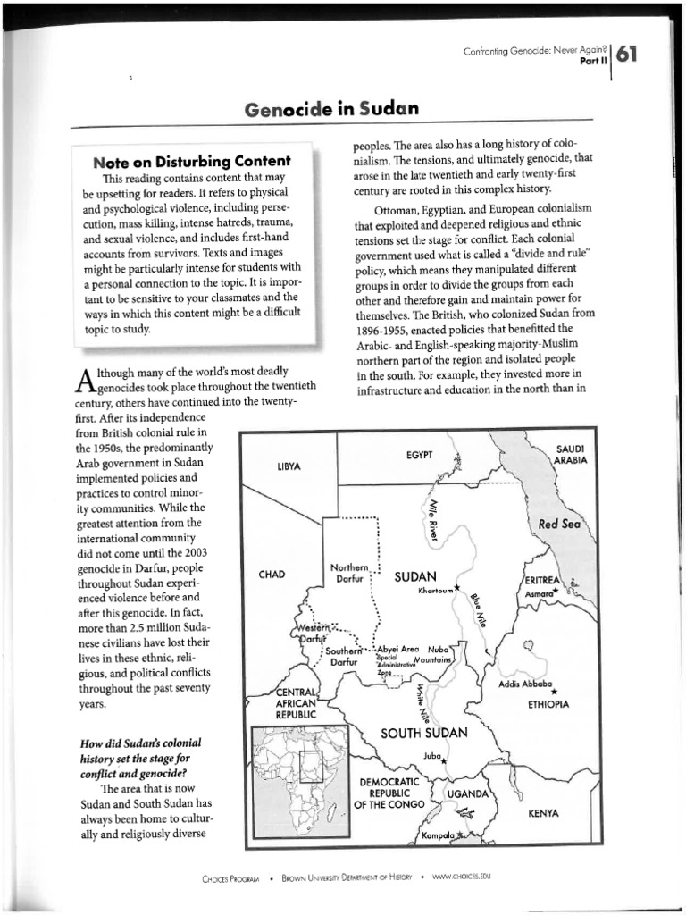 Genocide in Sudan Case Study | PDF