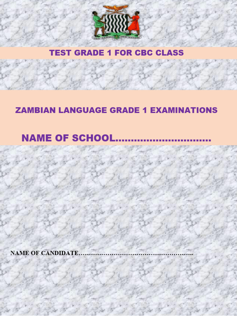 Test For Grade 1 Zambian Language CBC Class | PDF | Vocabulary ...