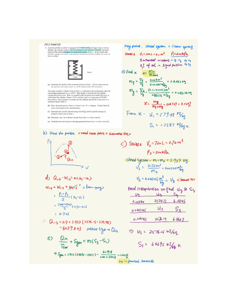 Lucy's Group 3 Questions - Examples of Entropy Analysis (Closed and Open Systems) | PDF
