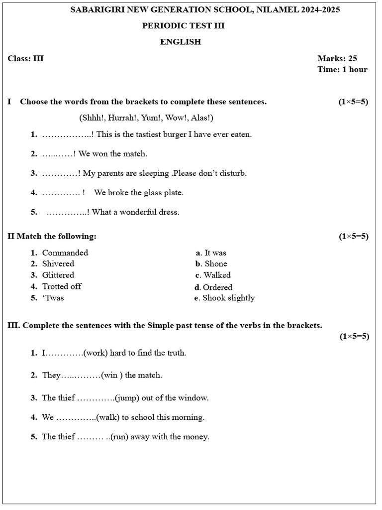 English 3 Class | PDF