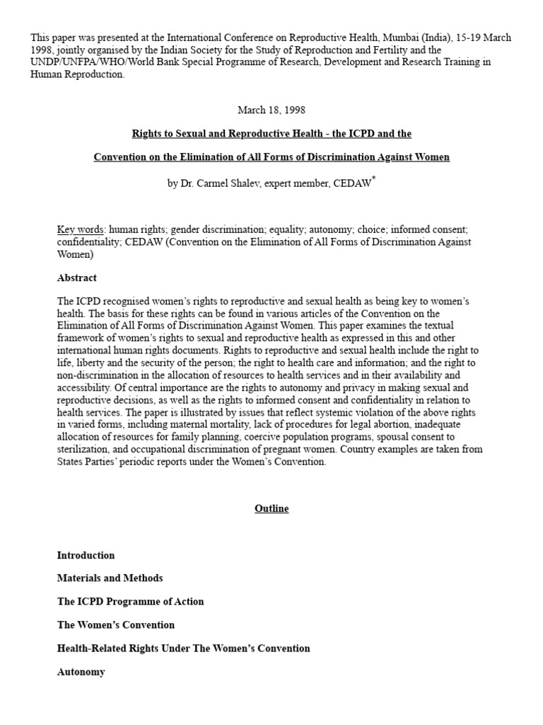 Women's Rights in Reproductive Health | PDF | Maternal Death ...