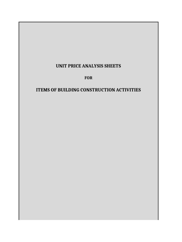 Unit Cost Analysis (Cost Breakdown) | PDF | Concrete | Flooring