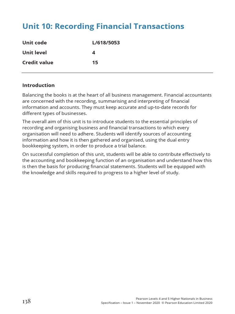 Unit 10 Recording Financial Transactions 2 | PDF | Bookkeeping | Accounting