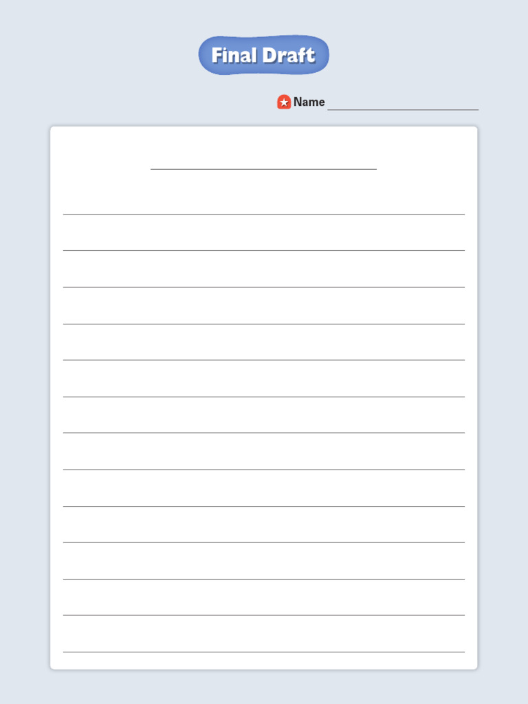 Final Draft Worksheet | PDF