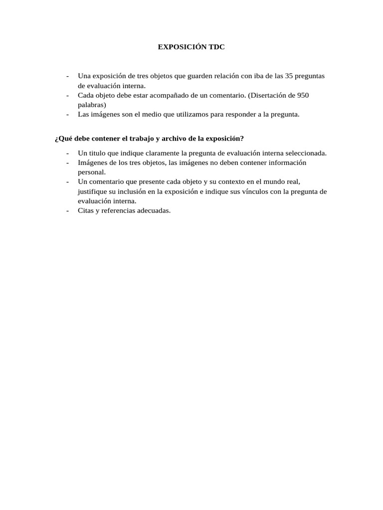 Exposición de TDC | PDF