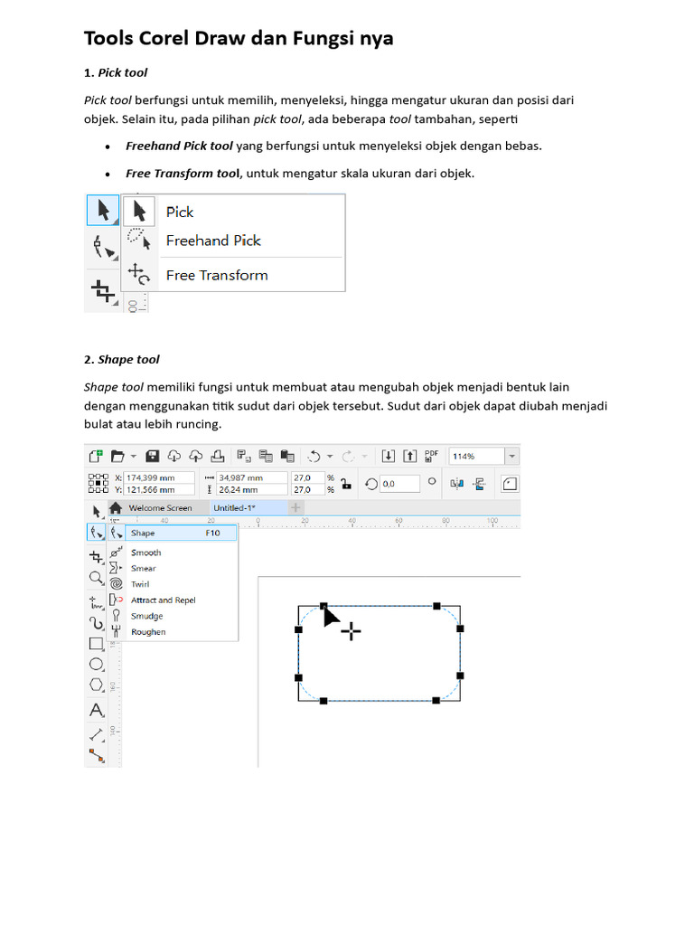 Tools Corel Draw Dan Fungsi Nya | PDF