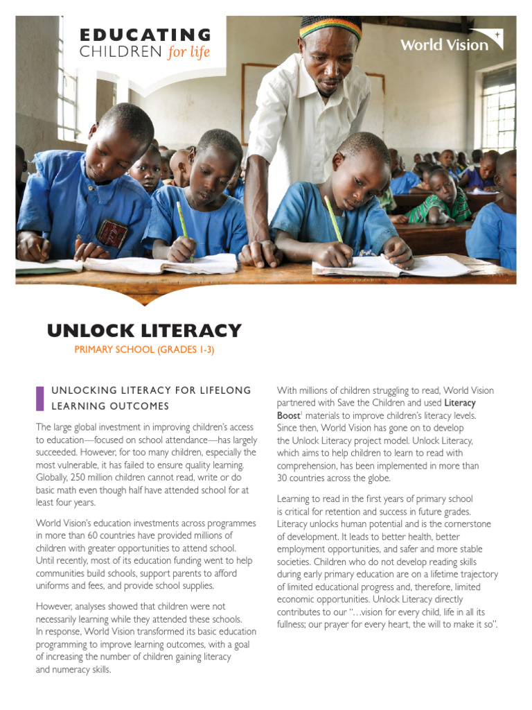 World Vision - Education - Unlock-Literacy | PDF | Literacy | Reading ...