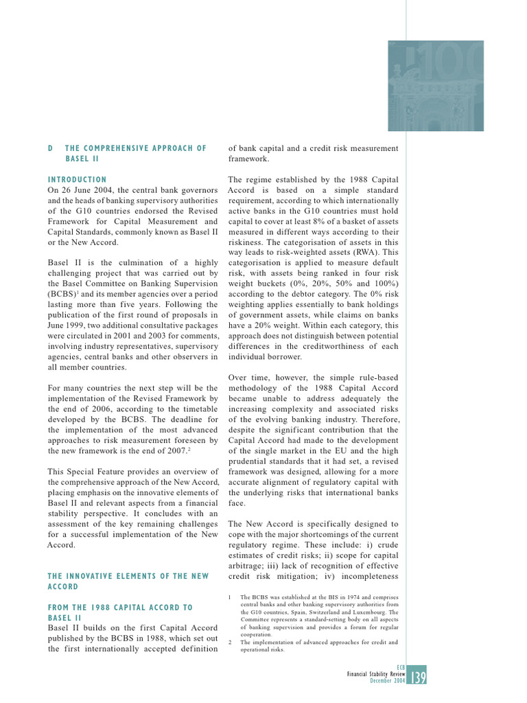 Basel II approach by ECB | PDF | Basel Ii | Operational Risk