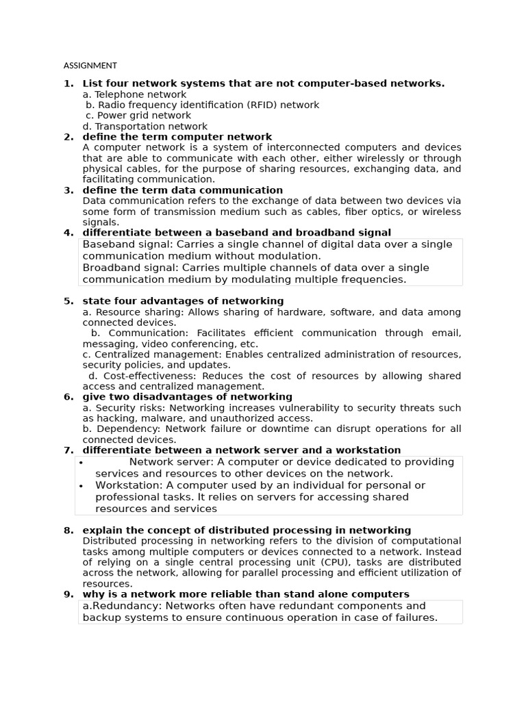 ASSIGNMENT Blessed John 42967 | PDF | Computer Network | Telecommunications