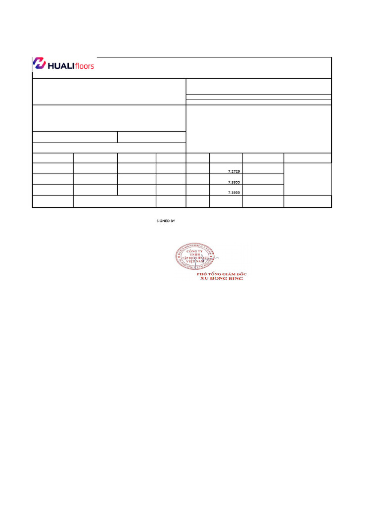 Huali Group Invoice for Home Legend LLC | PDF