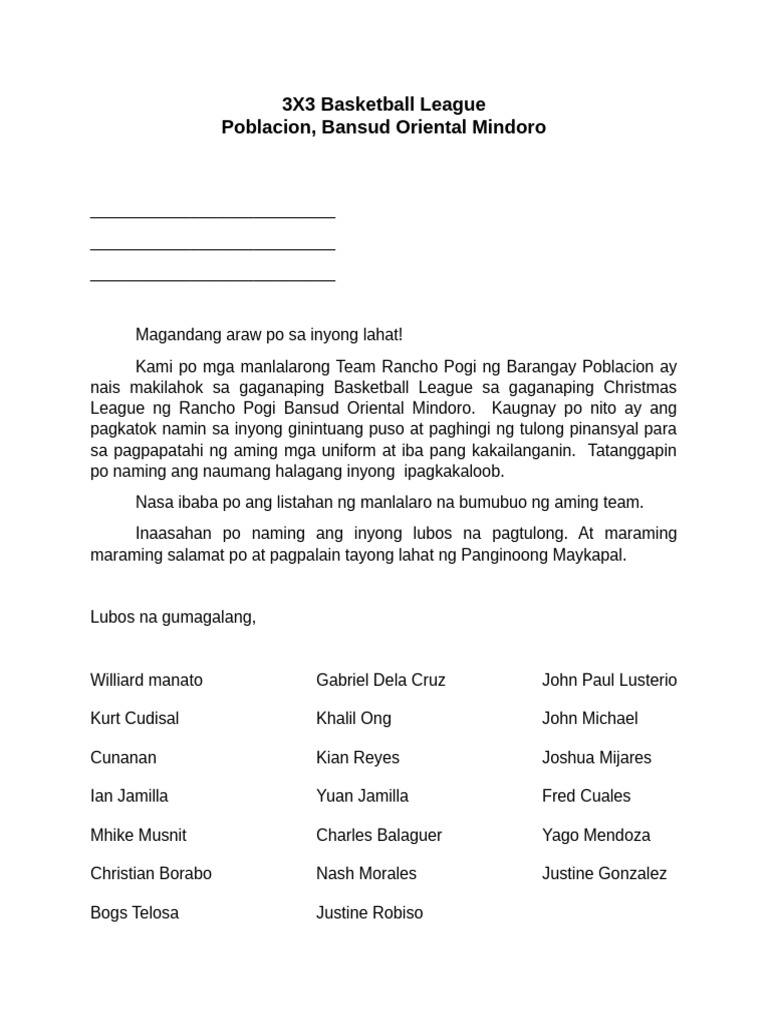 Solicit Basketball League | PDF