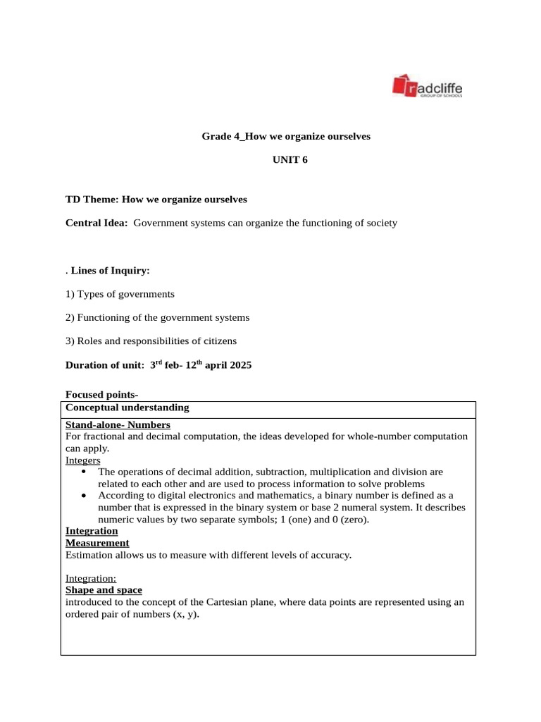 Gr4 HWOO Math Unit 6 Handout | PDF | Multiplication | Decimal