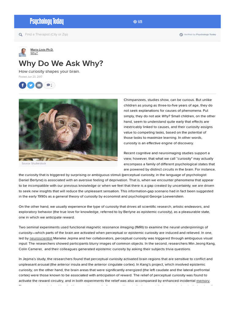 Why Do We Ask Why? - Psychology Today | PDF