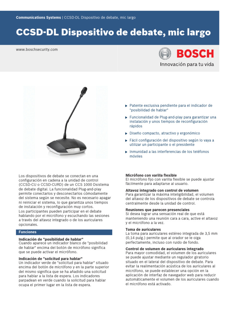 CCSD-DL | PDF | Micrófono | Altoparlante