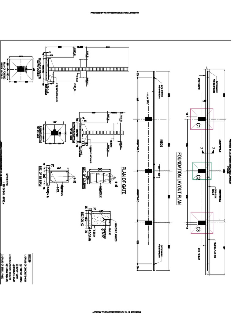 001 Gate Drawing Aiims -Model | PDF