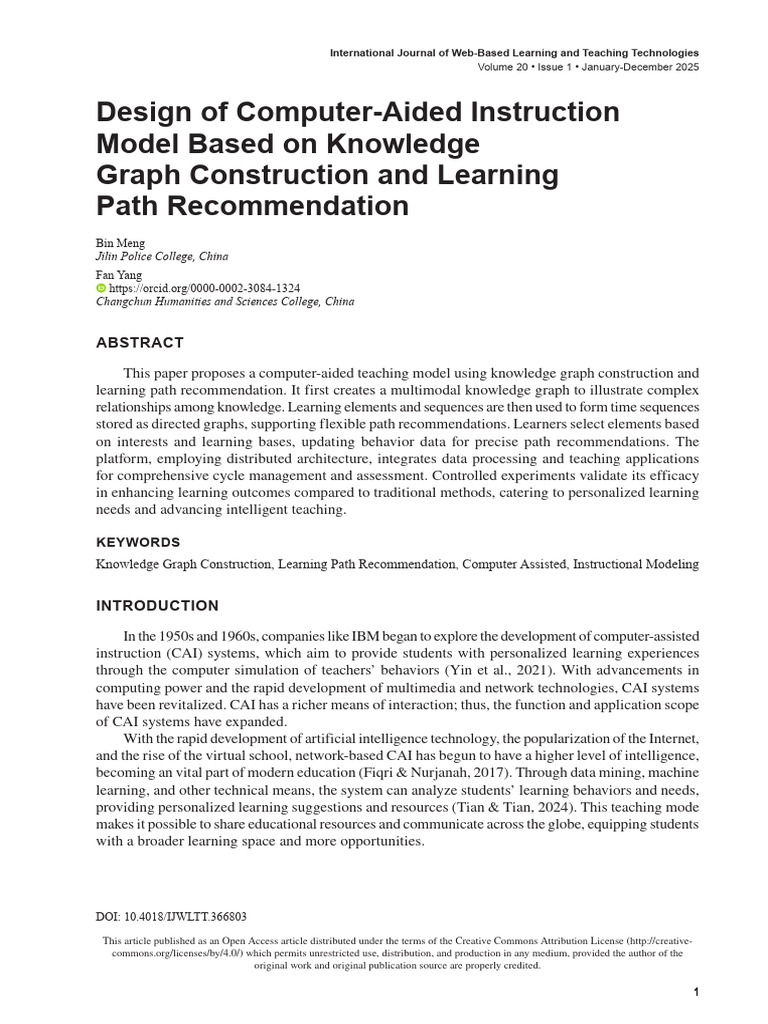 Design of Computer-Aided Instruction Model Based on Knowledge Graph Construction and Learning ...