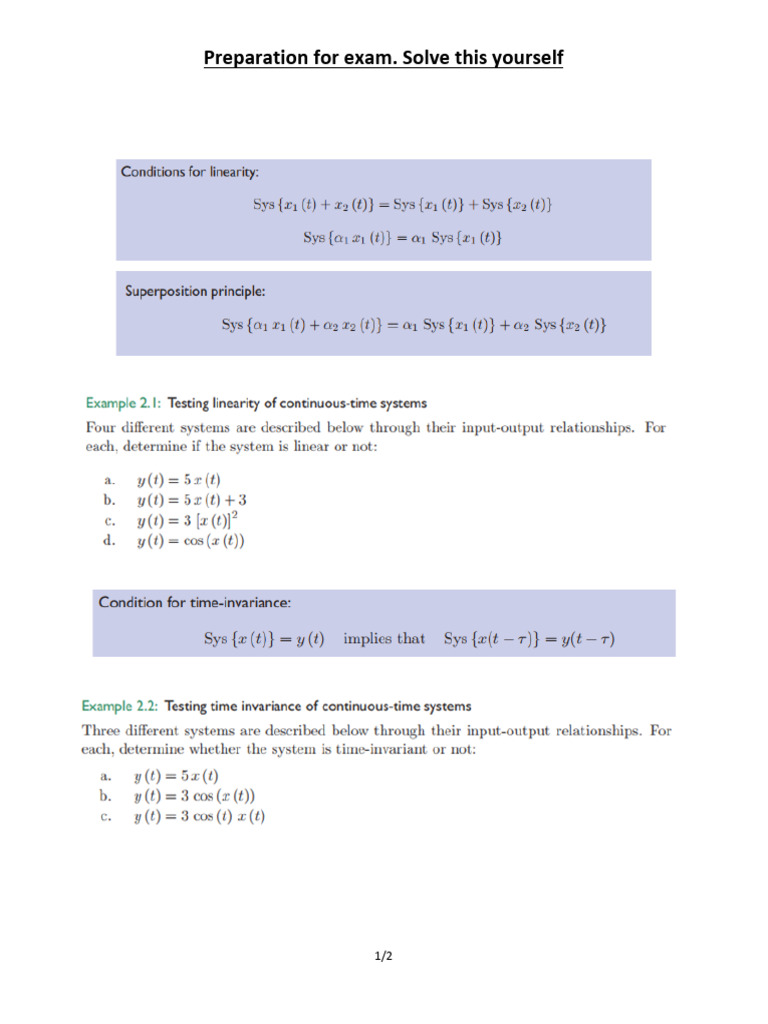 Preparation For Exam. Solve This Yourself | PDF