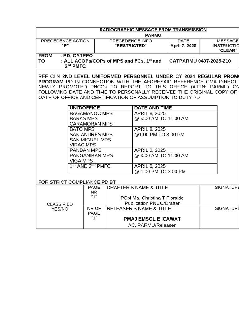 Radmsg 04072025 | PDF