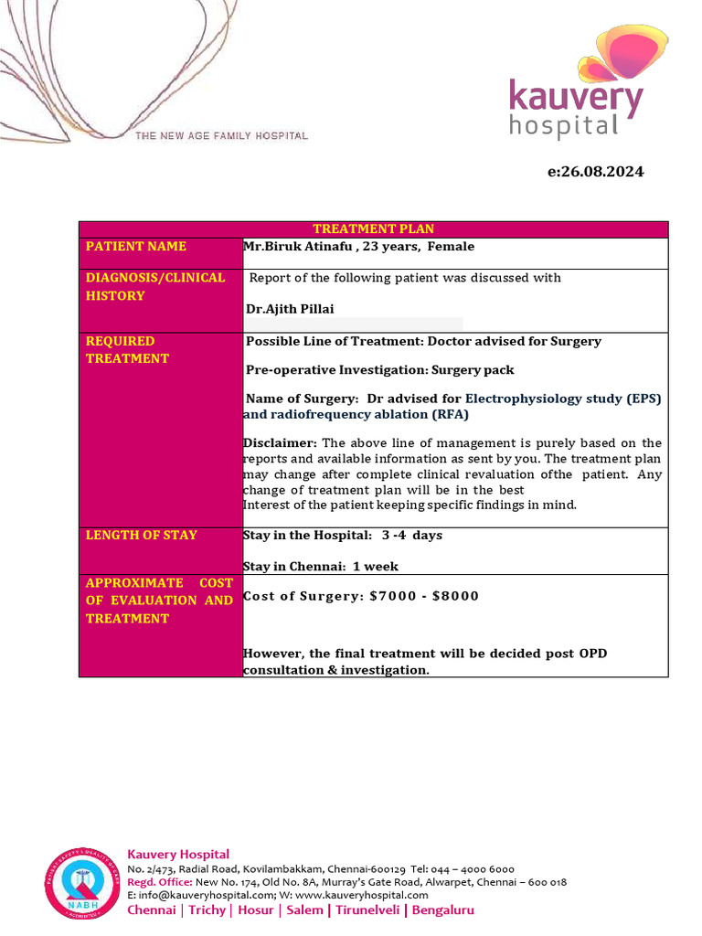 Ms Biruk | PDF | Patient | Hospital