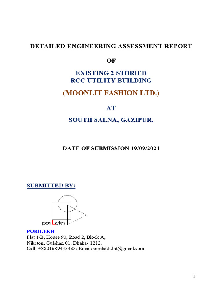 Detailed Engineering Assessment (Dea) Report - Utility Building | PDF ...