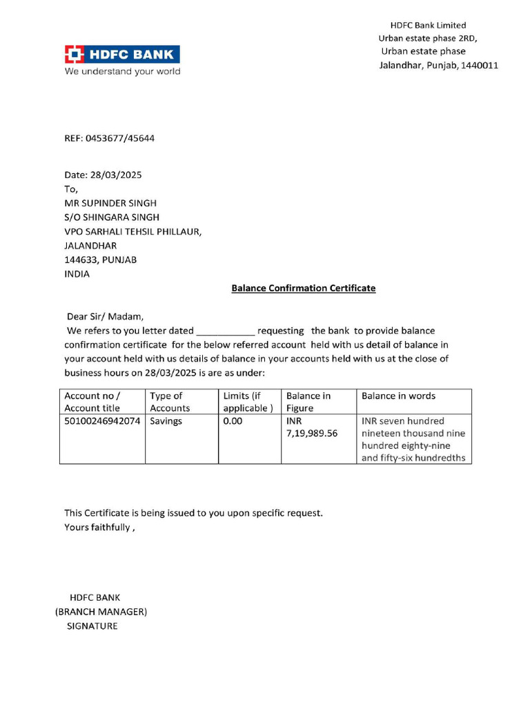 HDFC Bank Limited - 1 | PDF