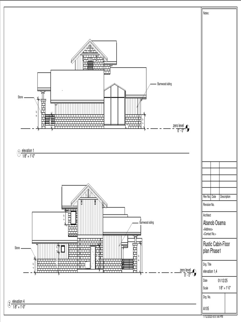1.12 Update Rustic cabin design elevations Phase 2 | PDF