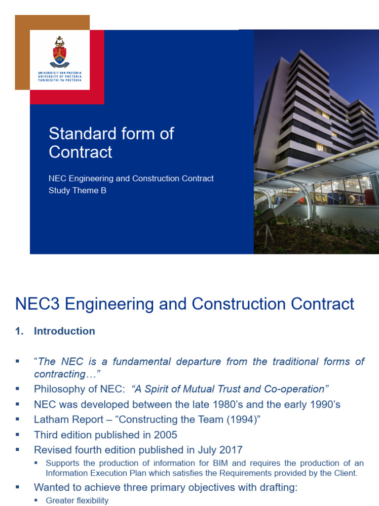 NEC3 Engineering and Construction Contract Overview | PDF ...