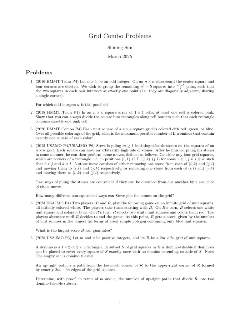 Grid_Combo_Problems | PDF