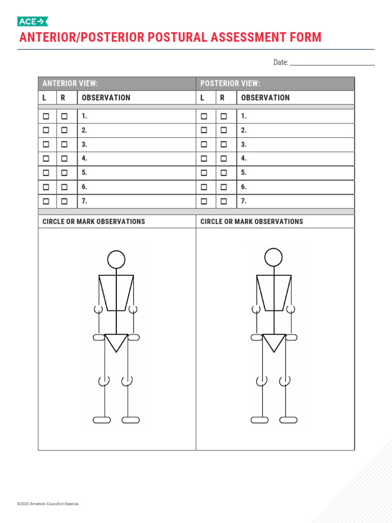 8 Anterior Posterior Postural Assessment Form | PDF